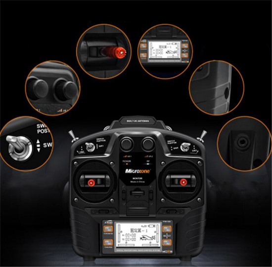 Microzone MC8B 2.4G 8CH RC Transmitter & MC8RE Receiver radio system ...